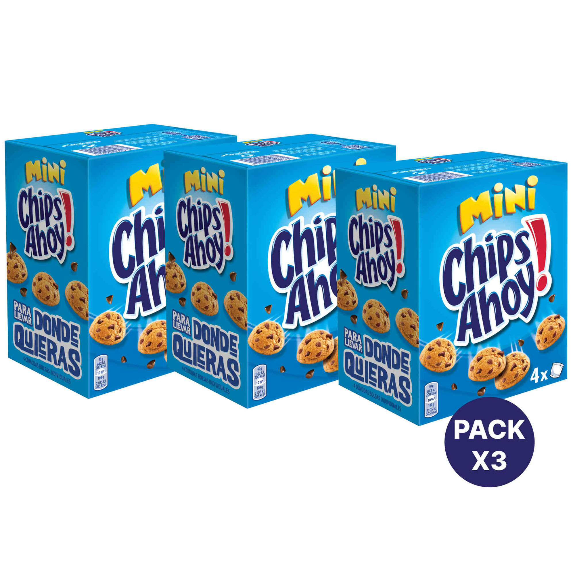 Chips Ahoy Mini Cookies 3 x 160g | Family Bulk Chocolate Chip Biscuits ...